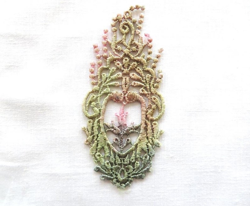 Hand Dyed Floral Spray Oblong Applique Venise Lace 6017D - Etsy