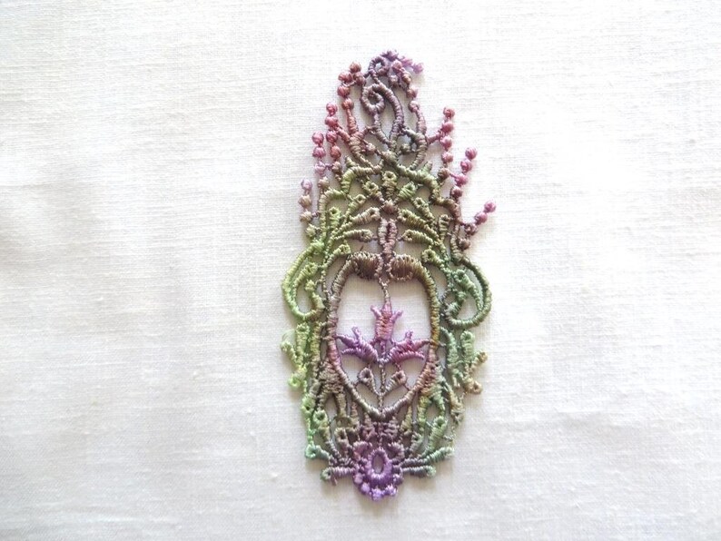 Hand Dyed Floral Spray Oblong Applique Venise Lace 6017D - Etsy