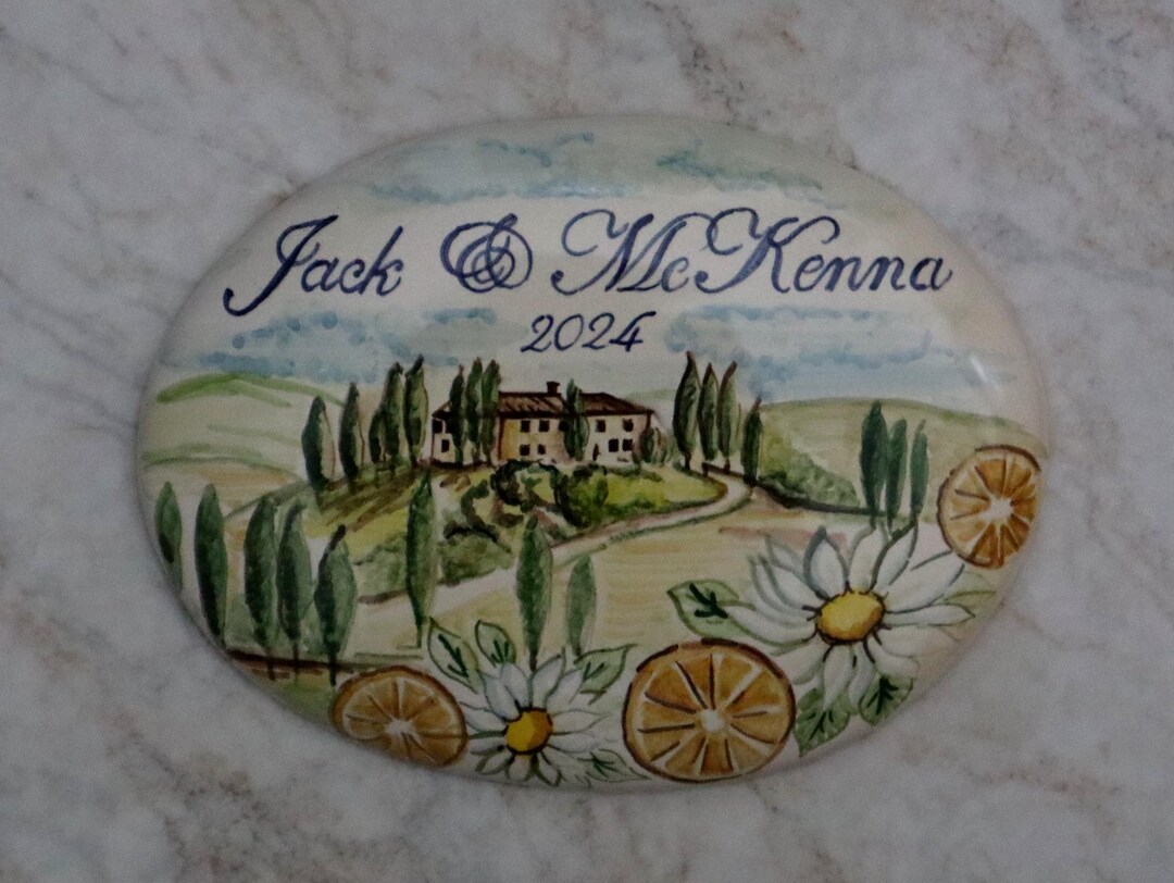Italian Ceramic Tiles With Name, Custom, Hand Painted, for Hanging on ...