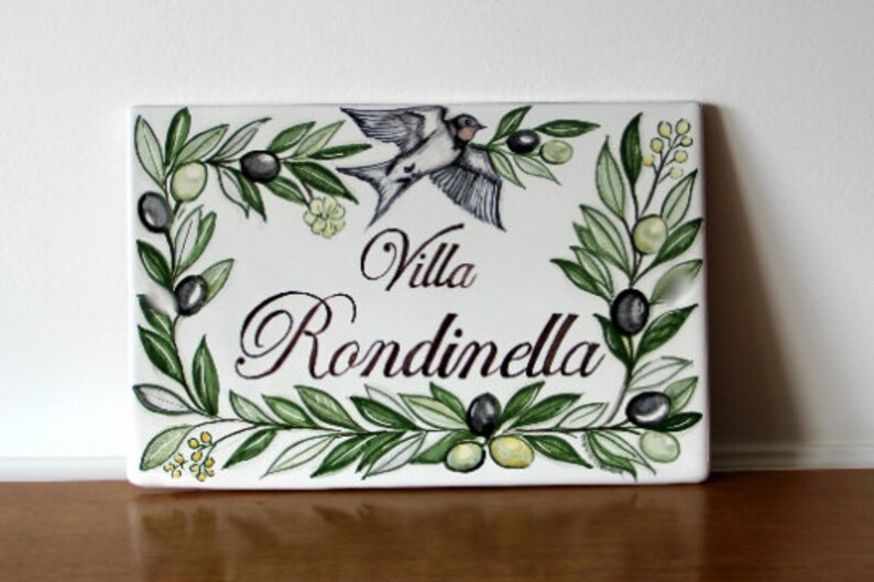 Custom Outdoor Number Sing, Ceramic House Name Tile. Family Welcome ...