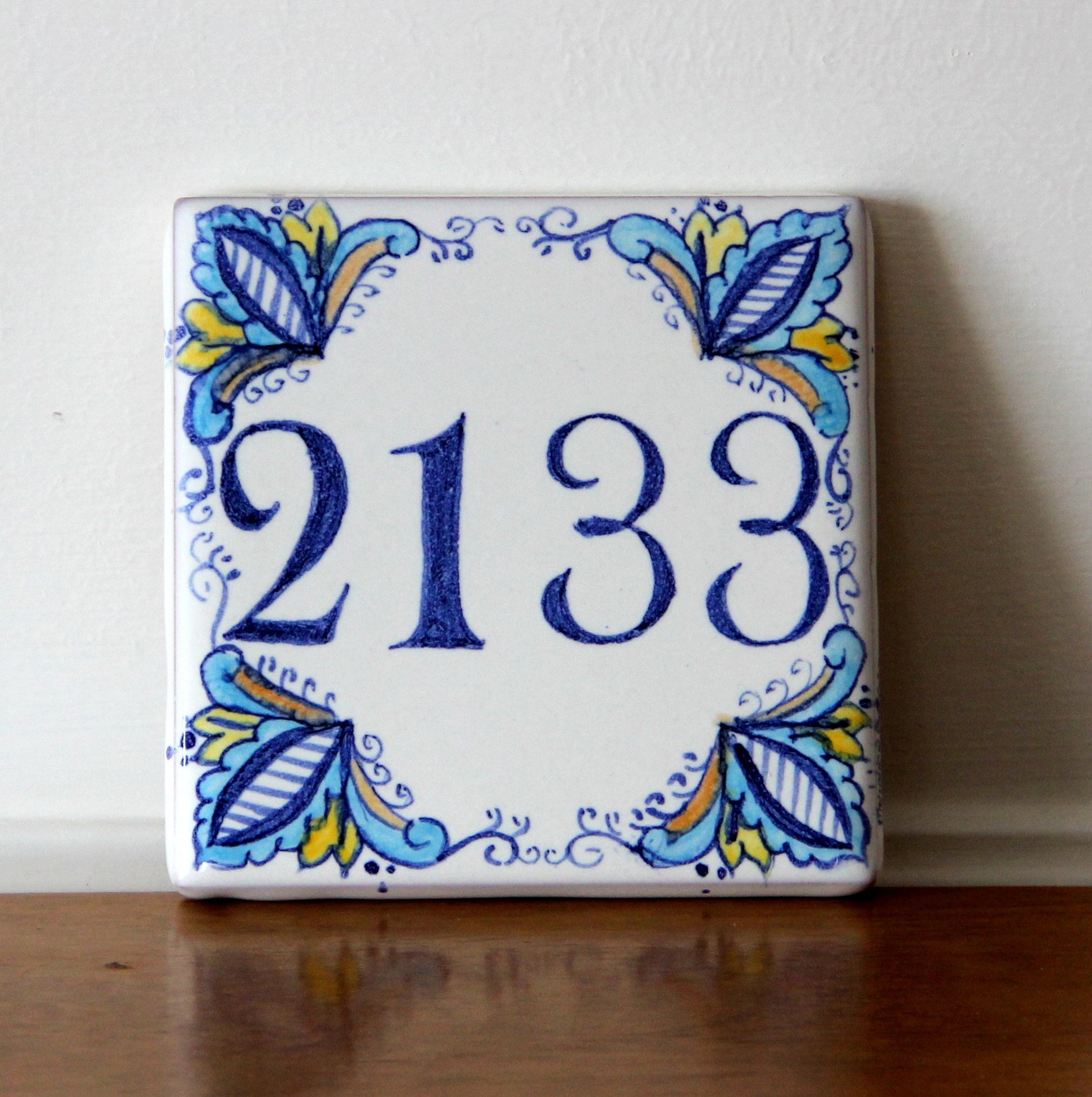Italian ceramic House number signs for home personalized | Etsy