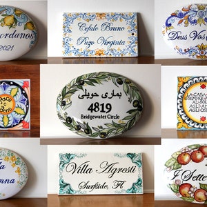 Italian Ceramic House Number Signs for Home Personalized - Etsy