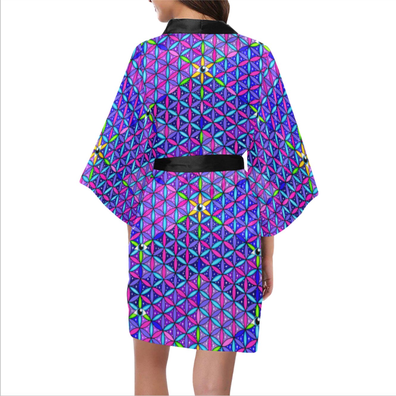Rainbow Third Eye Flower of Life Kimono Robe Psytrance - Etsy