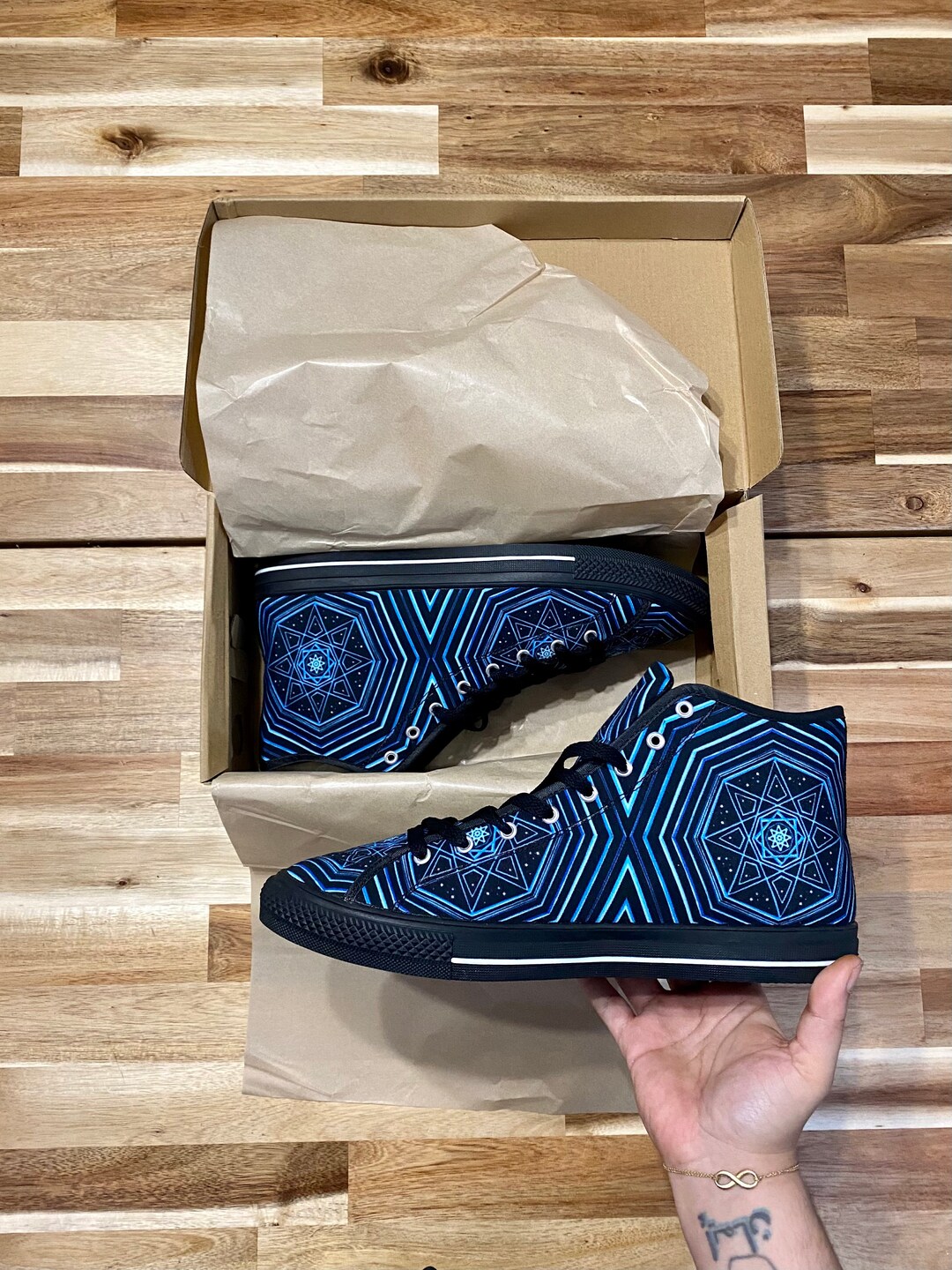 Galactic Stargate Sacred Geometry Optical Illusion High Top Shoes - Etsy