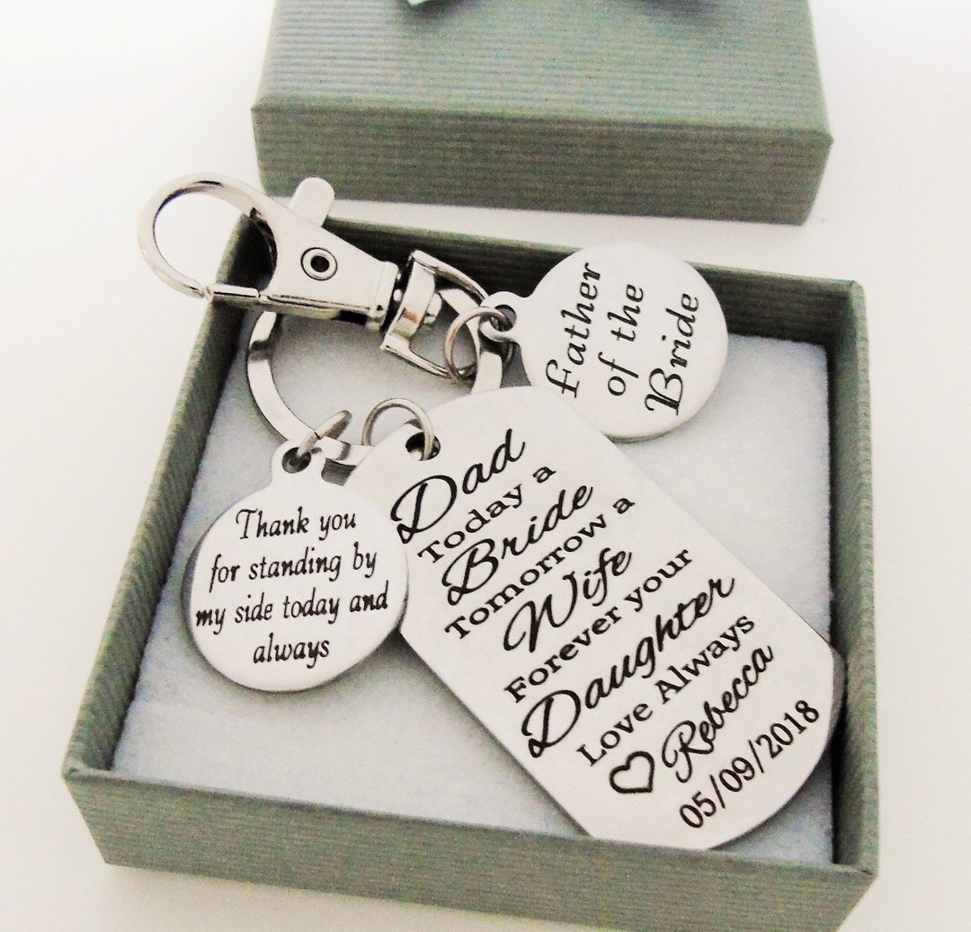Father of the Bride Gift Custom Key Chain Personalized Father of the ...