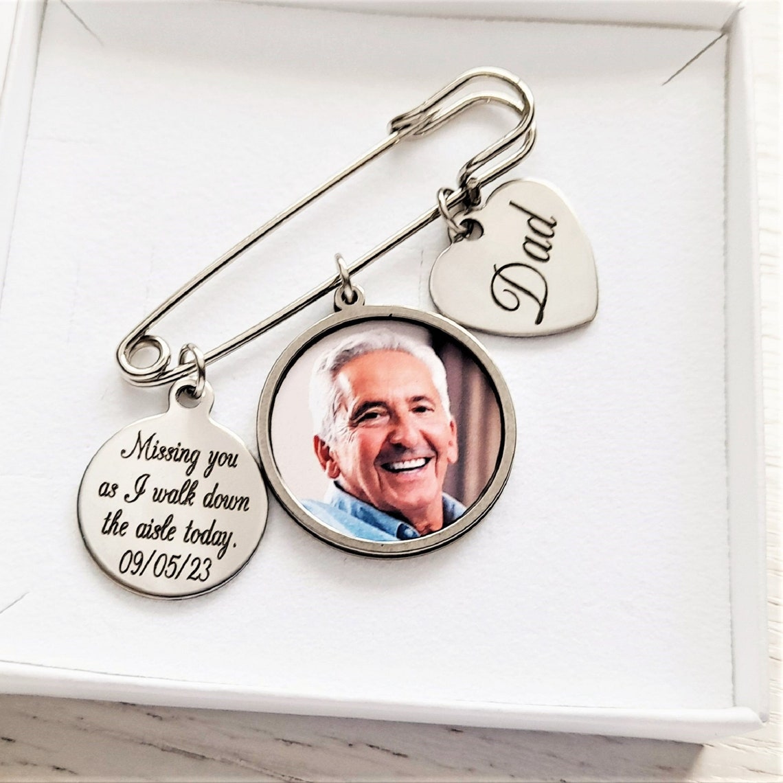 Personalized Groom Memorial Lapel Pin, Photo Wedding Charm for the ...