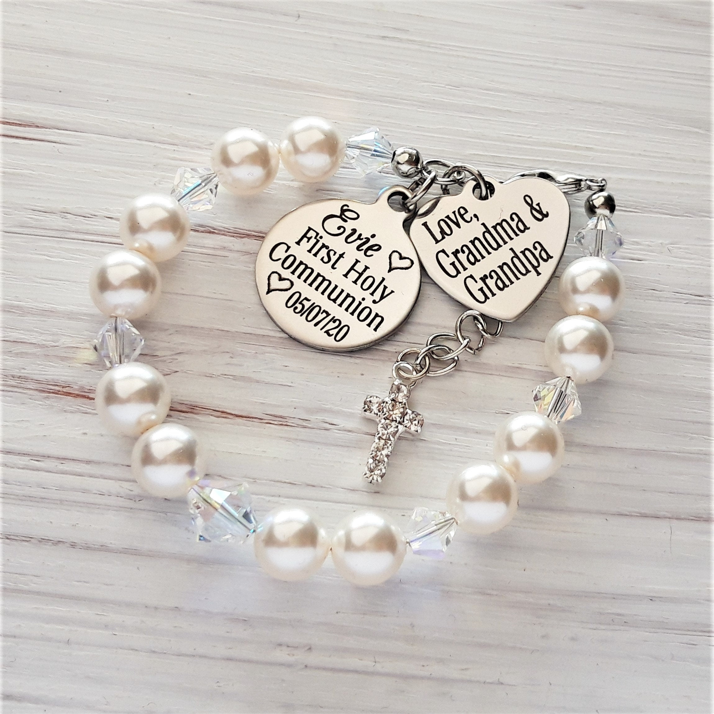 Communion Bracelet for Girls First Holy Communion Bracelet | Etsy