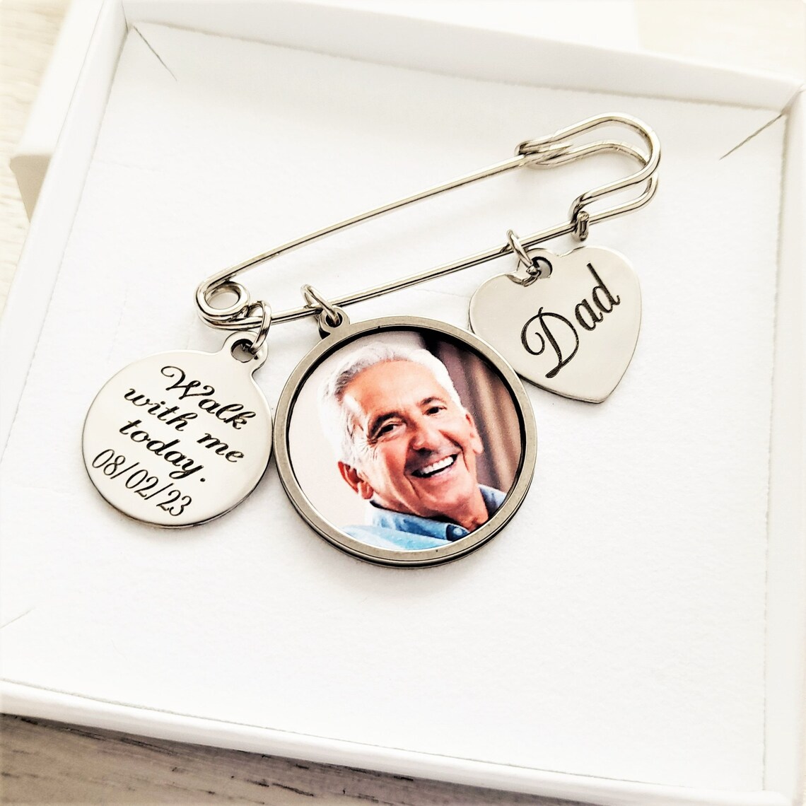 Personalized Memorial Lapel Pin for a Groom Photo Wedding - Etsy