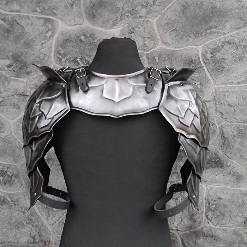 Dragon Scale Steel Pauldrons & Gorget: Warrior LARP Cosplay Armor - Etsy