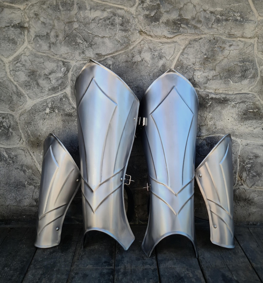 Steel Bracers and Leg Greaves Set: Knight Armor Costume - Etsy