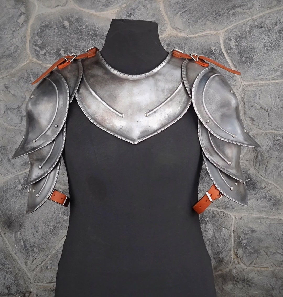 Elf Shoulders and Gorget, Elven Armor, Warrior Knight, Pauldrons Protection, Elves Cosplay ...