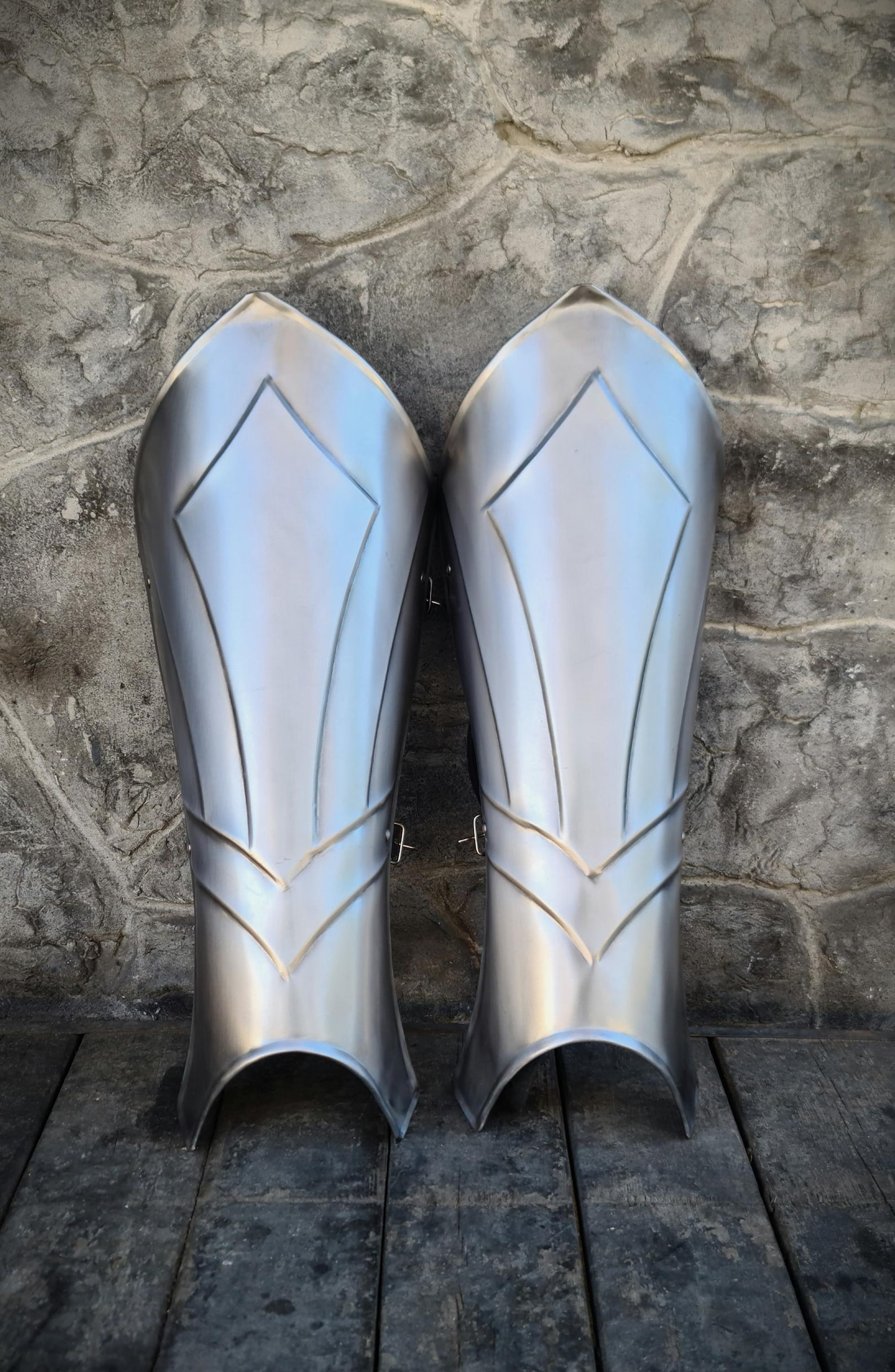 Fantasy Leg Armor, Warrior Steel Leg Greaves, Pair of Leg Protection ...