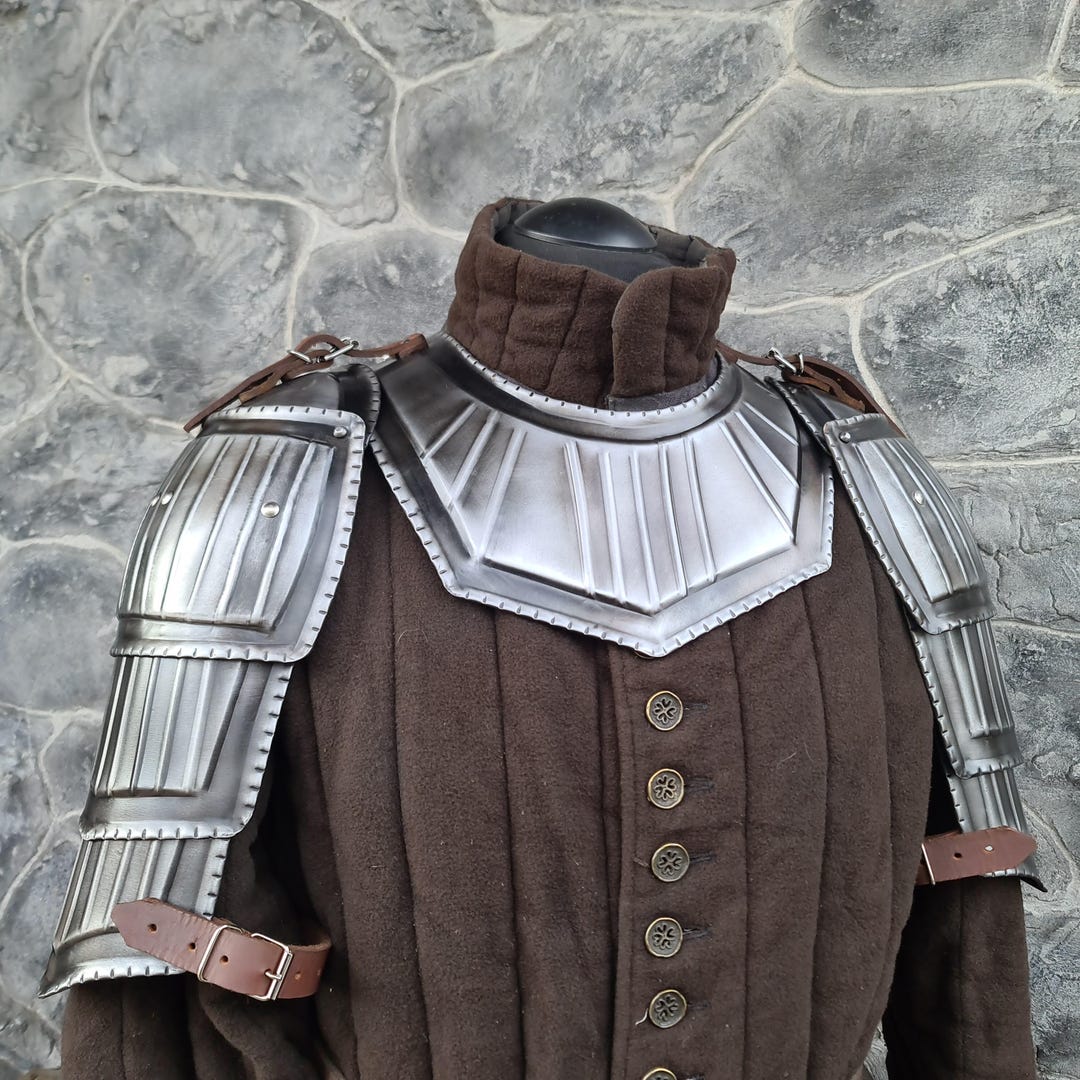 Shoulders and Metal Gorget, Maximillian Style Grey Armor, Warrior ...