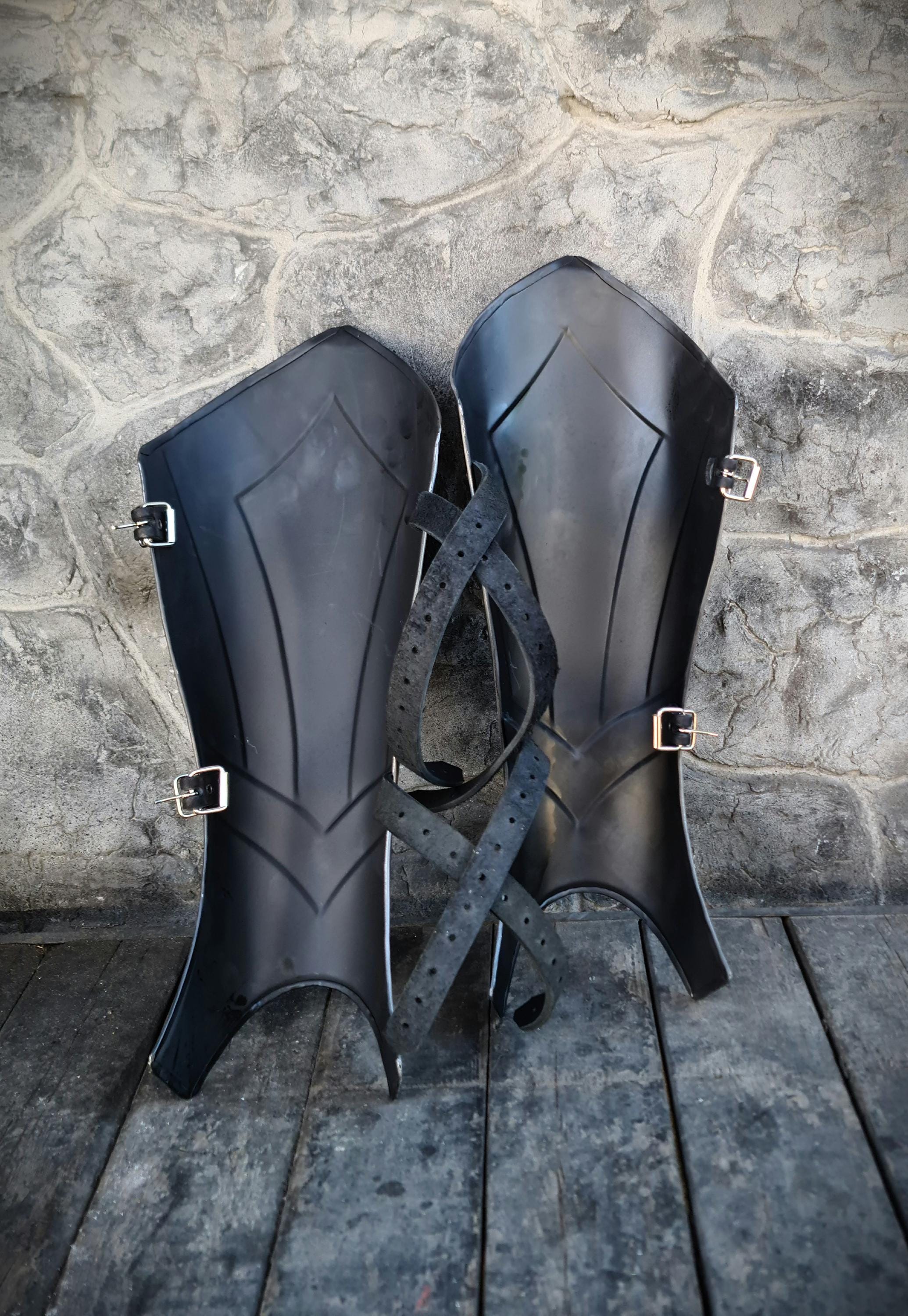 Fantasy Leg Armor, Warrior Steel Leg Greaves, Pair of Leg Protection ...