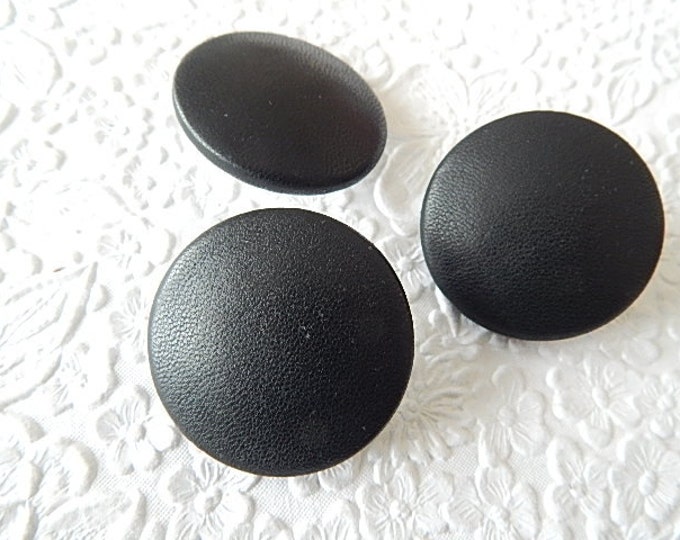 Black Leather Upholstery Buttons, Coat Buttons, Tufting Buttons, 1.5 ...