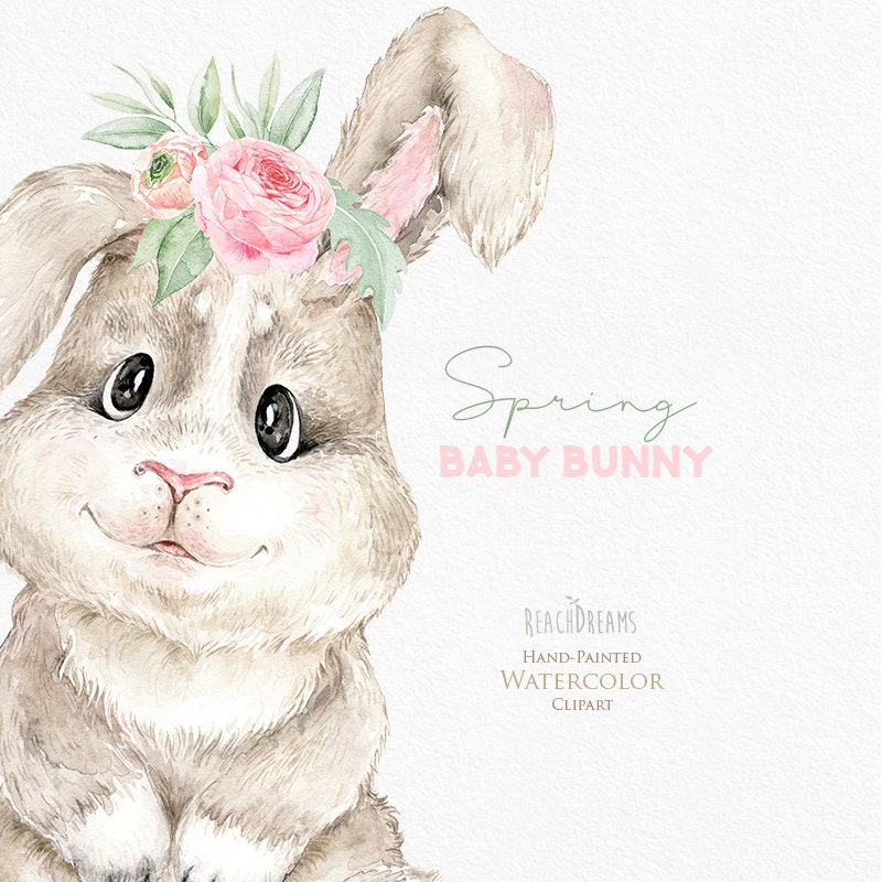Watercolor Easter Bunny. Little Animals Clipart Rabbit - Etsy