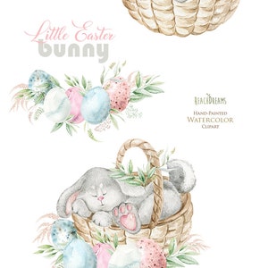 Watercolor Bunny Little Animals Clipart, Rabbit, Babies Portrait ...