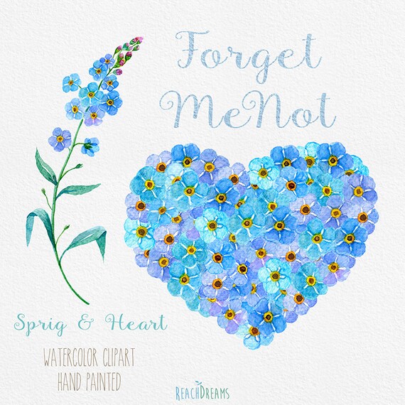 Forget Me Not Flower Heart Forget Me Not Silver Heart Earrings