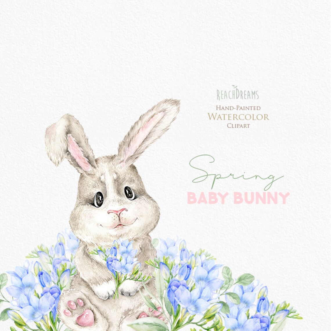 Watercolor Easter Bunny. Little Animals Clipart, Rabbit, Babies ...