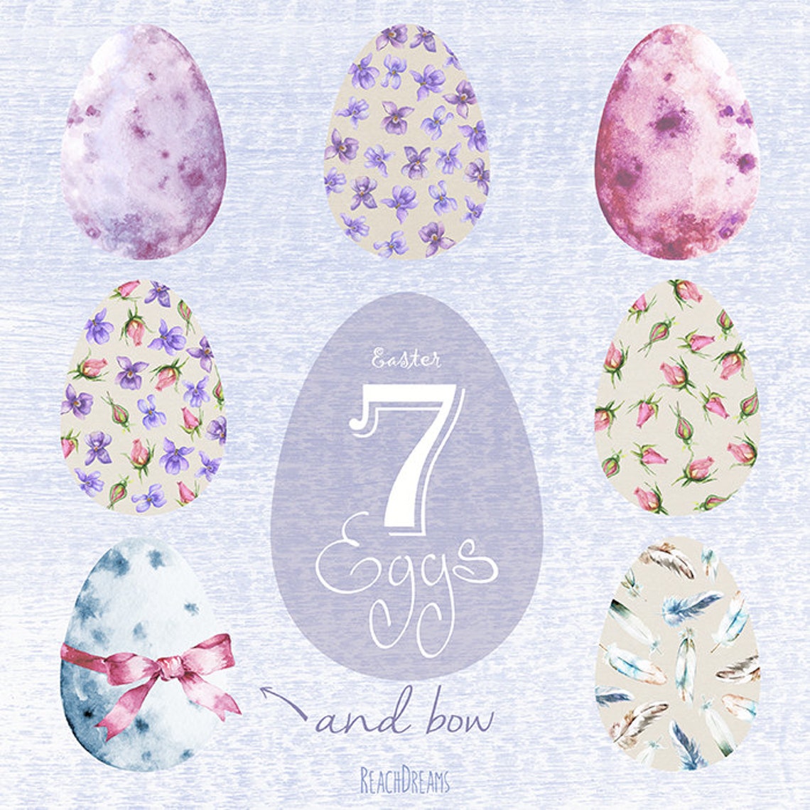 Eggs Easter Clipart. Watercolor Hand Painted Elements - Etsy