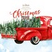 Watercolor Christmas Truck Vintage Red Pickup Pine Tree - Etsy Canada
