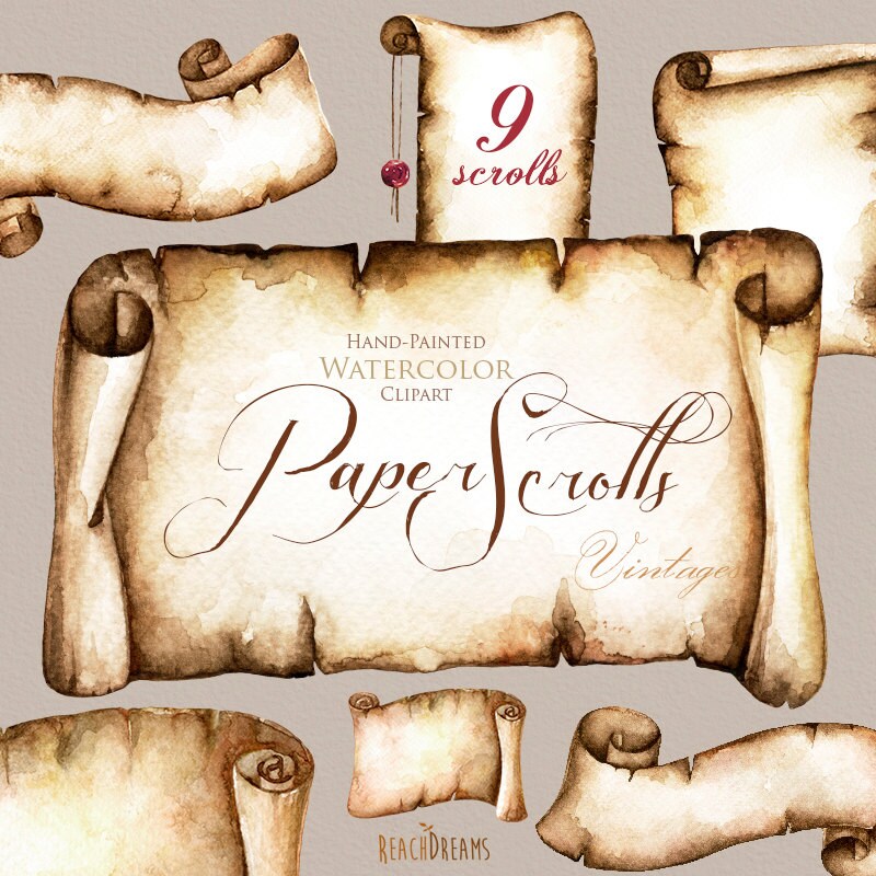 Wedding Program Scroll Clipart