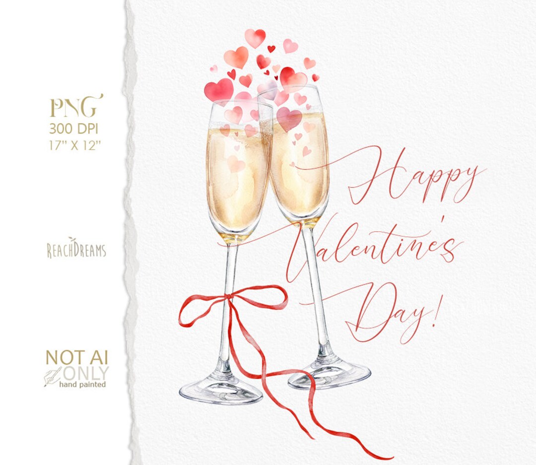 Watercolor Valentine's Day Clipart, Pink Heart Clipart, Valentine PNG ...