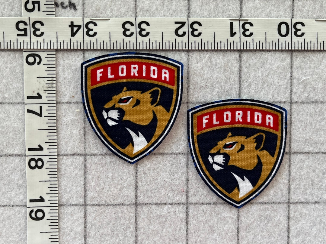 FLORIDA PANTHERS NHL Hockey Logo Iron-on No-sew Fabric Appliques 2pc ...