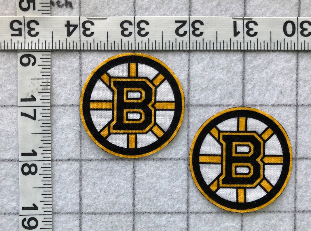 BOSTON BRUINS NHL Hockey Logo Iron-on No-sew Fabric Appliques 2pc Set ...