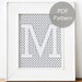 Monogram Letter M Blackwork Pattern PDF - Monochrome Embroidery ...
