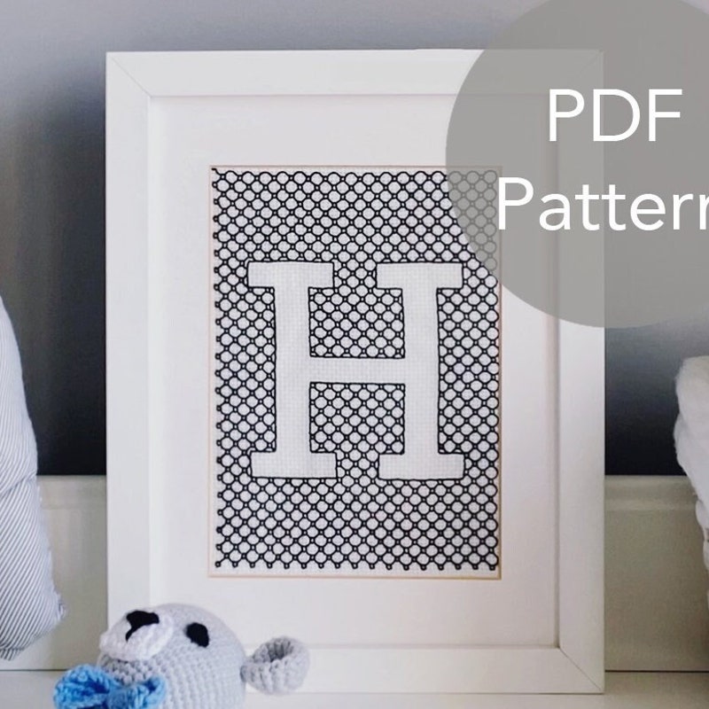 Cross Stitch Initial - Etsy