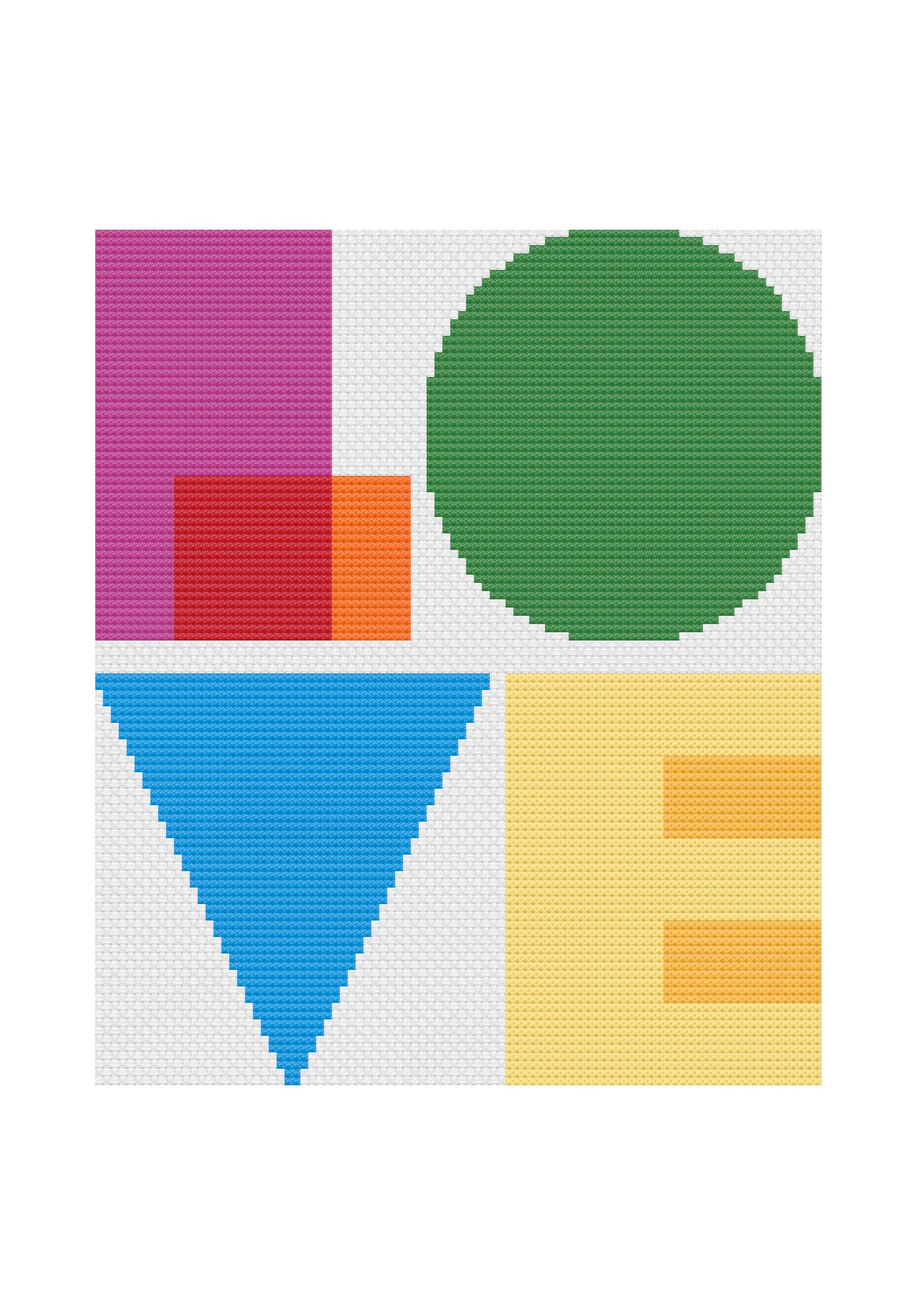 Geometric Love Cross Stitch Pattern PDF Modern Cross Stitch Sampler ...