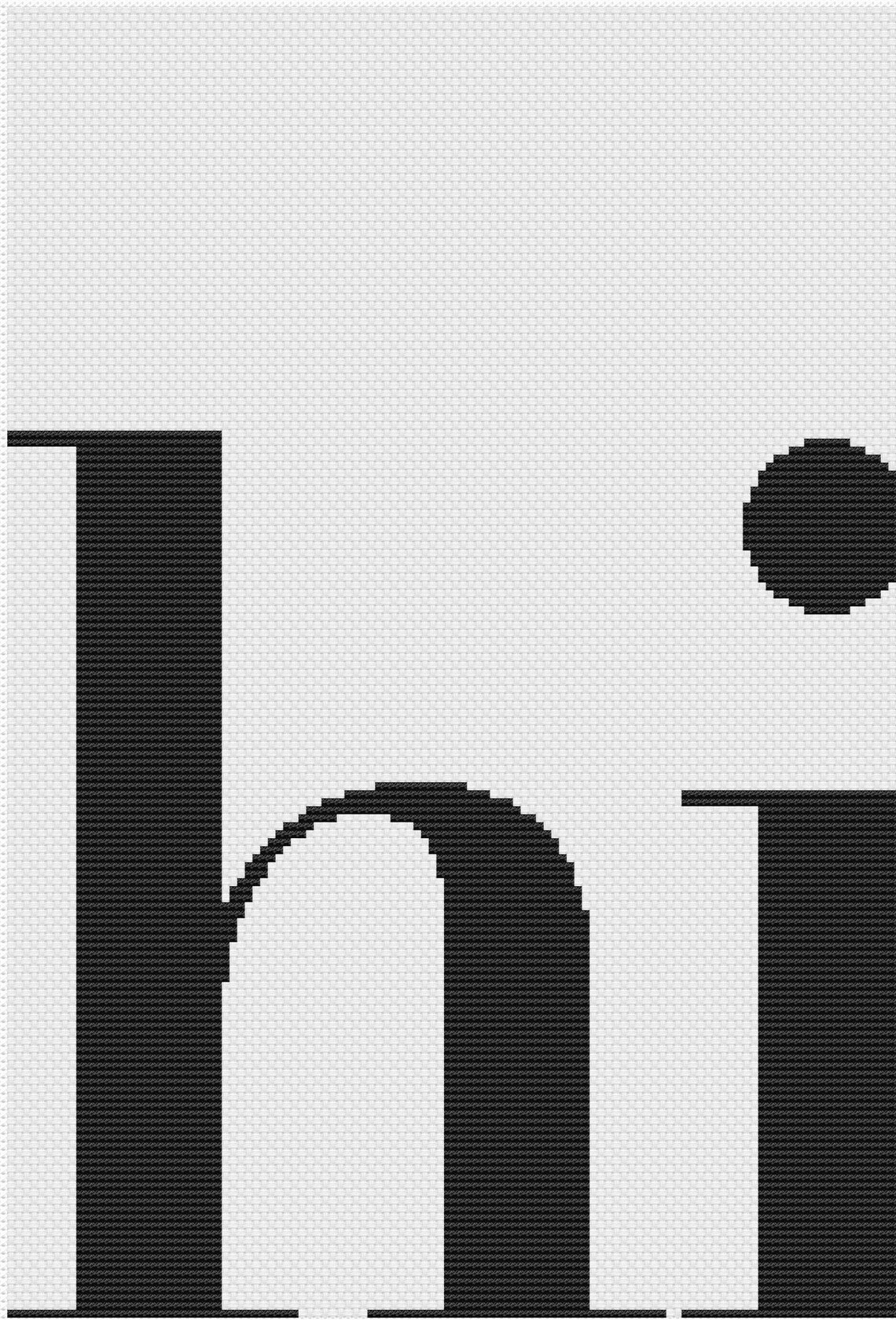 Hi Cross Stitch PDF Pattern - Entryway Decoration, Minimalist Home ...