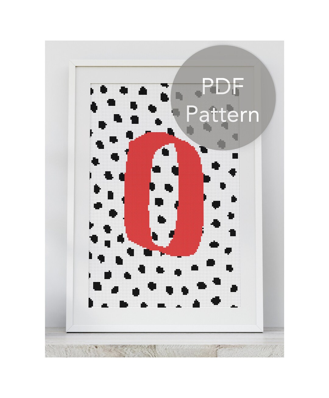 Letter O With Polka Dots Cross Stitch Pattern PDF - Cross Stitch ...