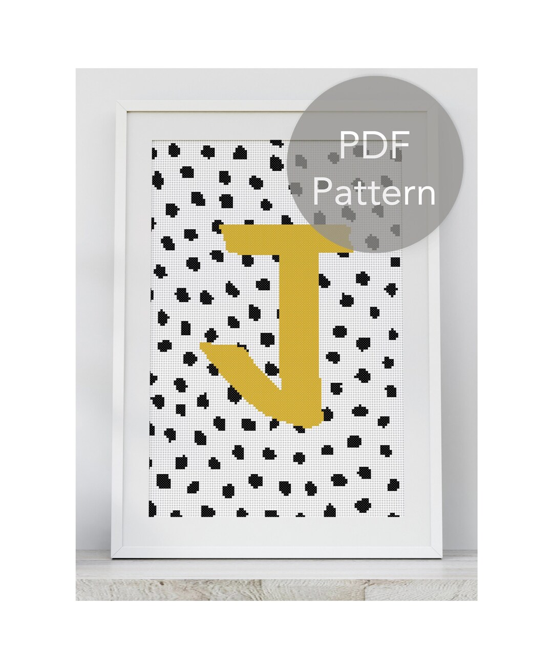 Letter J With Polka Dots Cross Stitch Pattern PDF - Cross Stitch ...