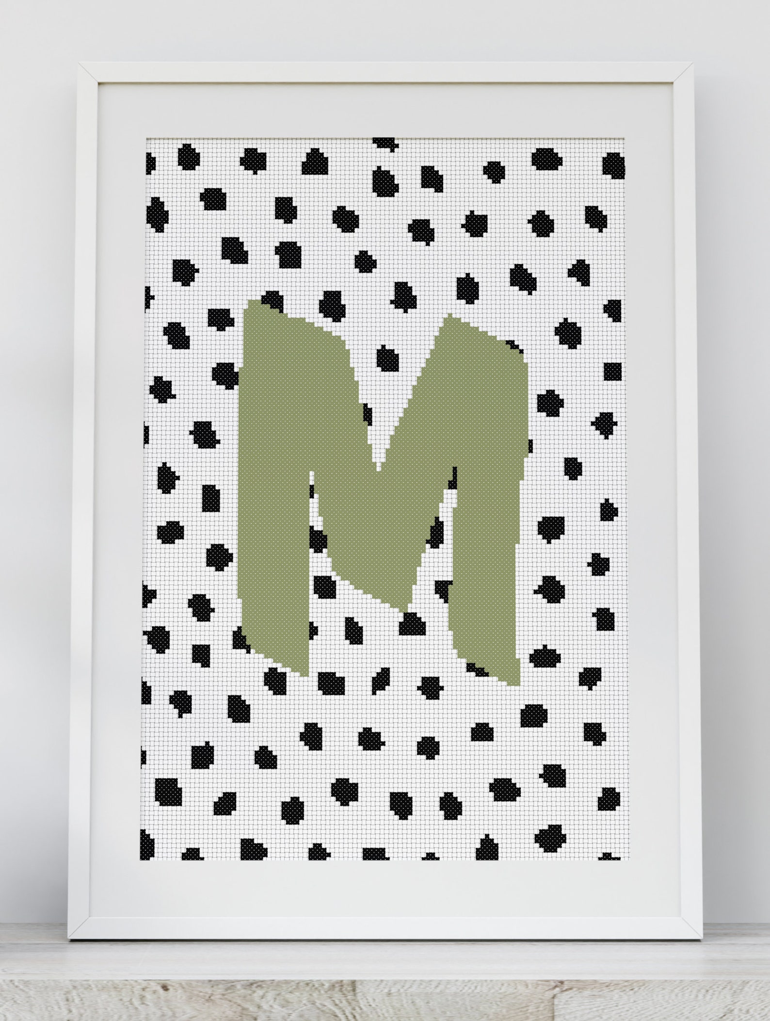 Letter M With Polka Dots Cross Stitch Pattern PDF - Cross Stitch ...