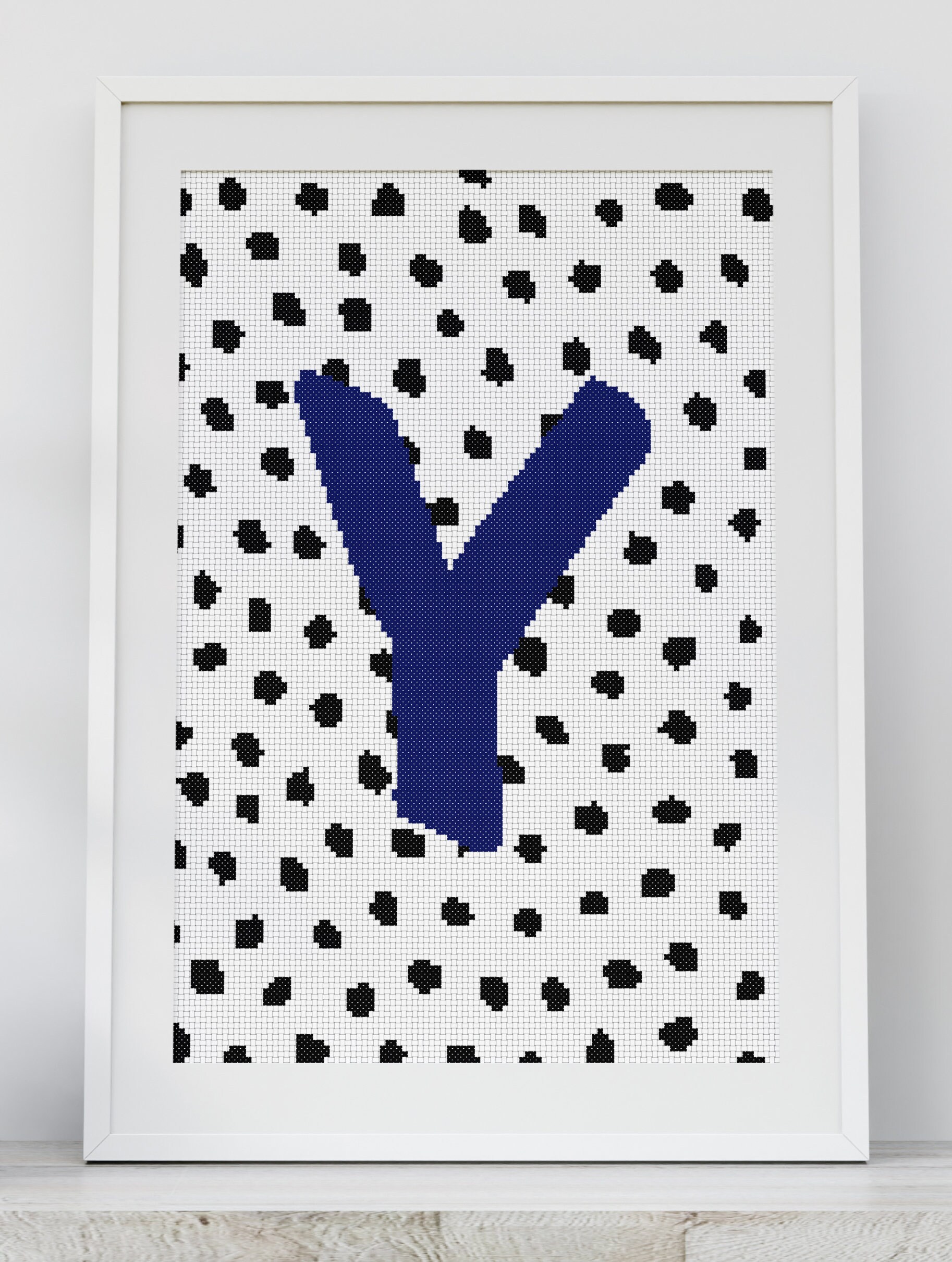 Letter Y With Polka Dots Cross Stitch Pattern PDF - Cross Stitch ...