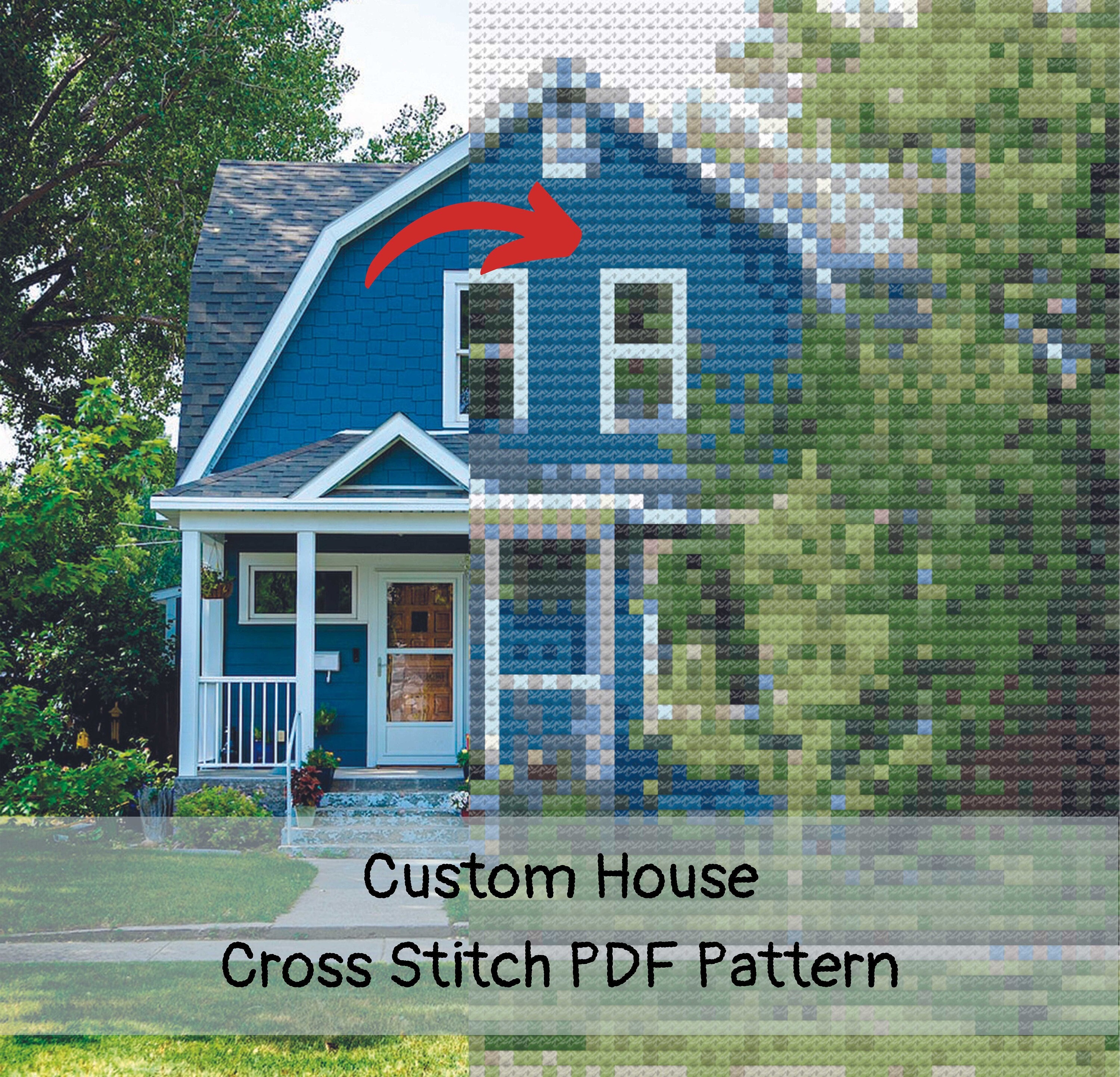 Custom House Cross Stitch Pattern PDF Personalized Home PDF Pattern ...