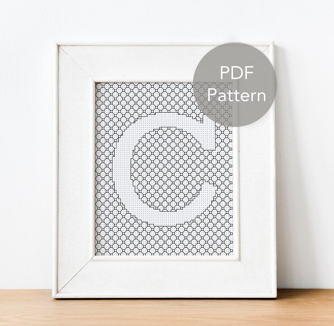 Monogram Letter C Blackwork Pattern PDF - Monochrome Embroidery ...