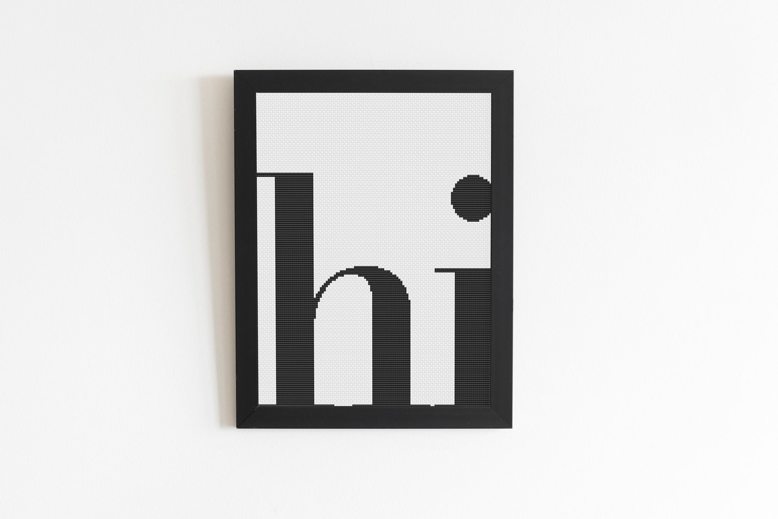 Hi Cross Stitch PDF Pattern - Entryway Decoration, Minimalist Home ...