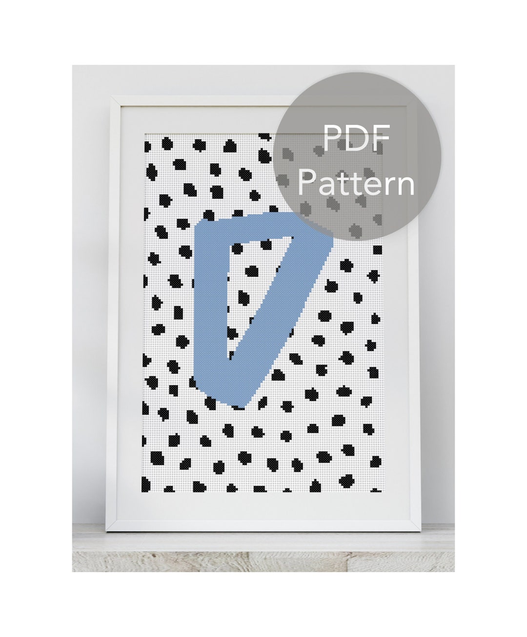 Letter D With Polka Dots Cross Stitch Pattern PDF - Cross Stitch ...