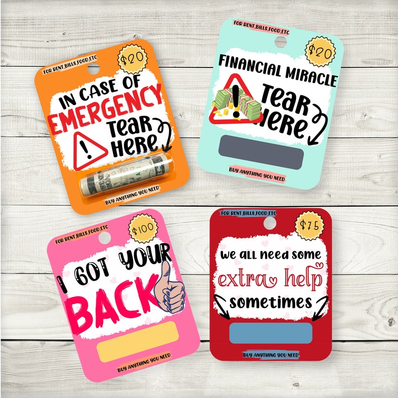 Emergency Funds Money Card Holders - Etsy