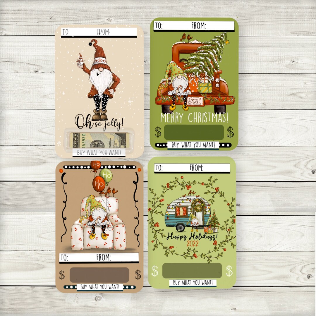 Christmas Gnome Money Card Holders: Funny Cash Gift Cards - Etsy