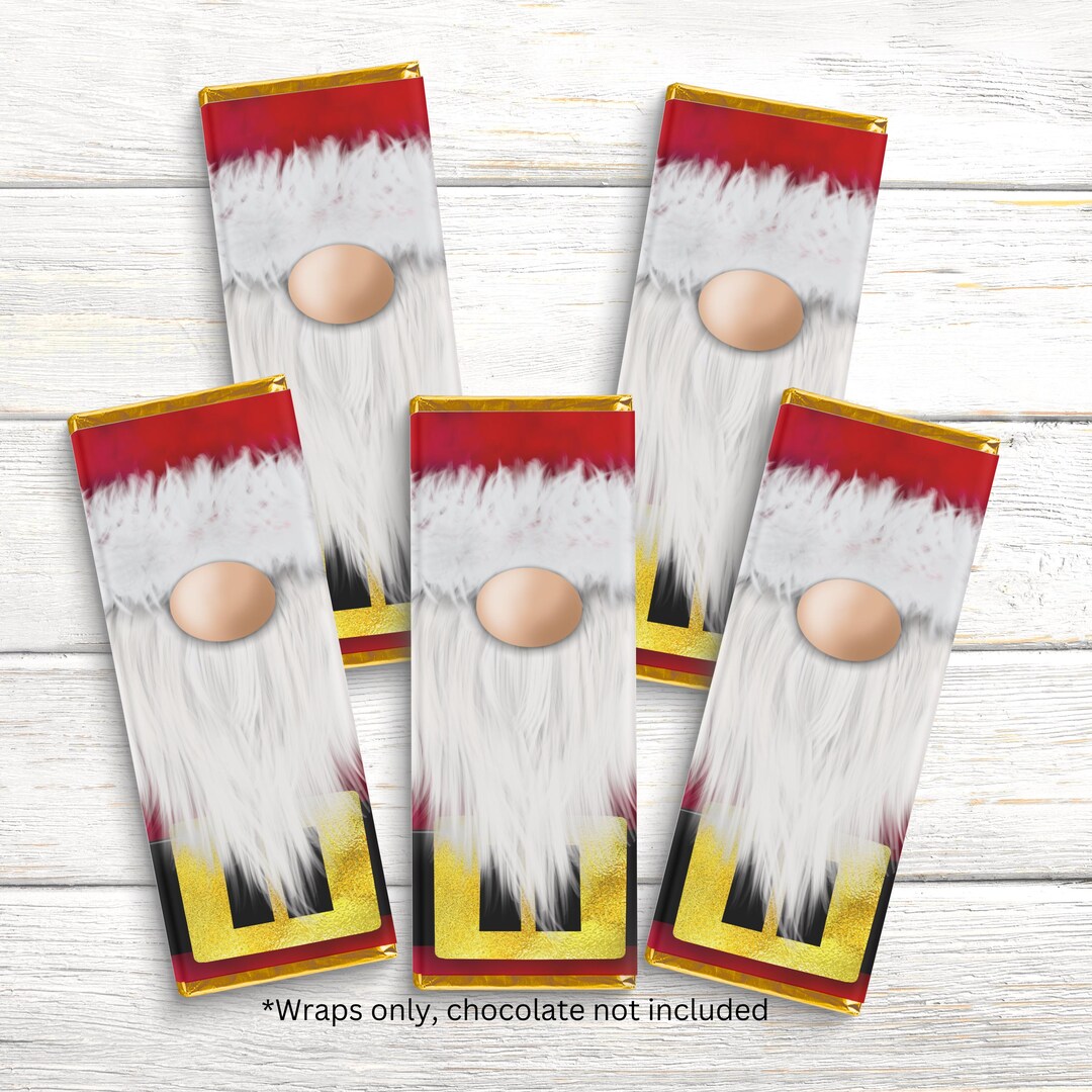Santa Gnome Chocolate Bar Wrappers: Holiday Party Favors - Etsy