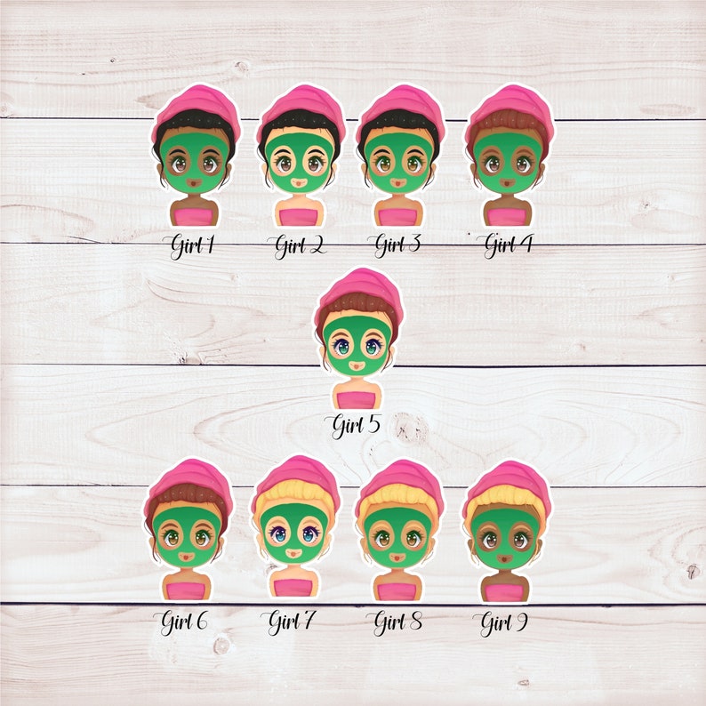 Pamper Spa Party Mask Cupcake Toppers (set of 12) - Etsy