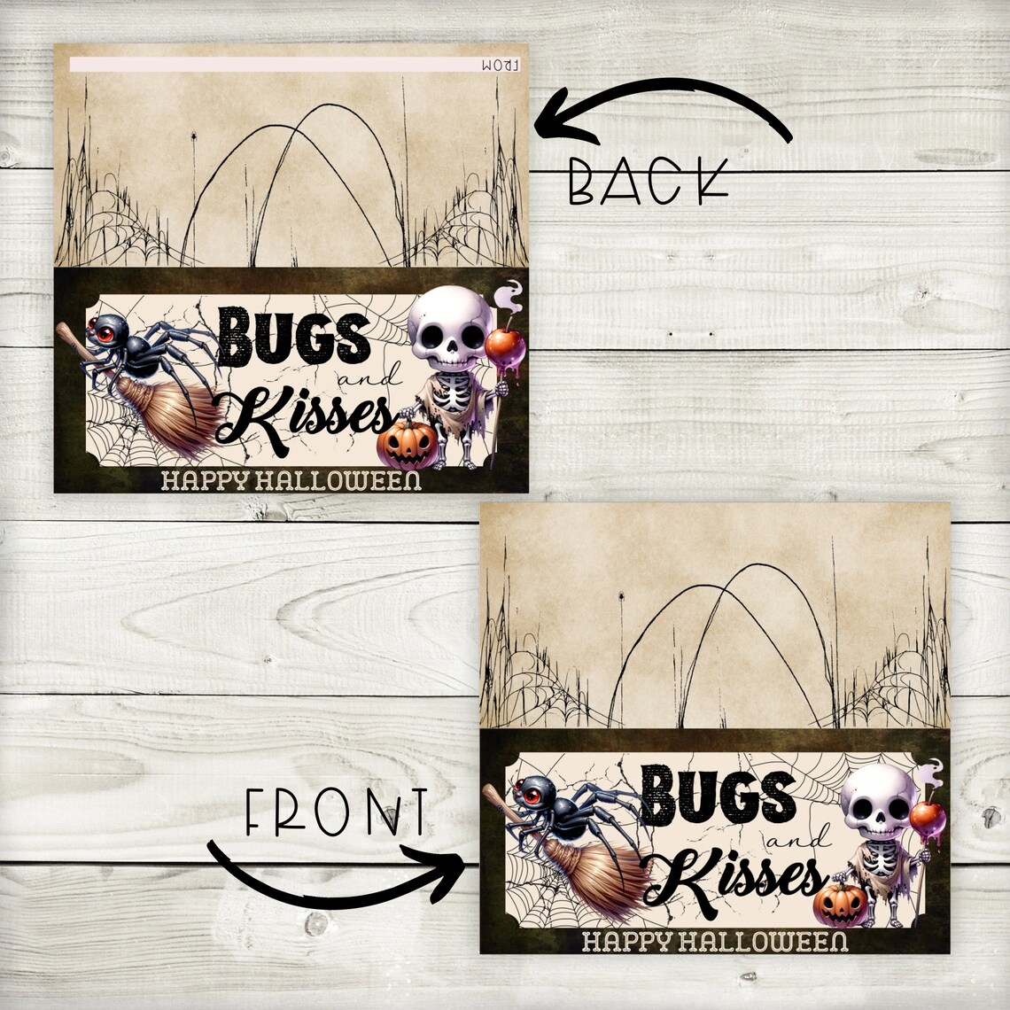 Halloween Treat Bag Toppers: Bugs and Kisses Party Favors (4.15” X 2 ...