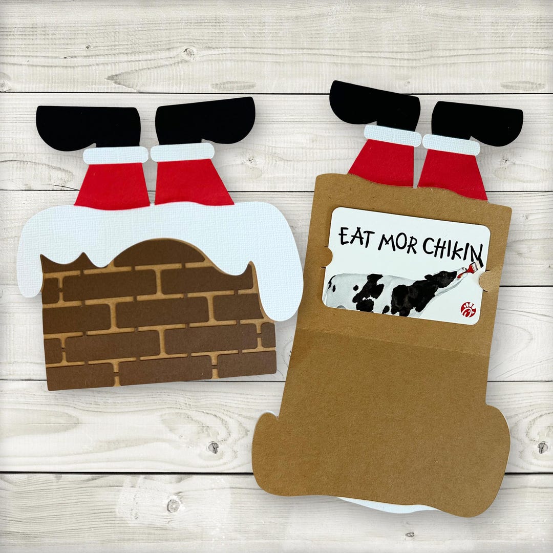 Upside Down Santa in Chimney Gift Card Holder, Santa Money Holder - Etsy