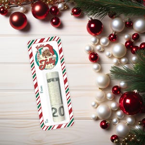 Black Santa Mini Money Holders – Christmas Cash Cards for Stocking ...