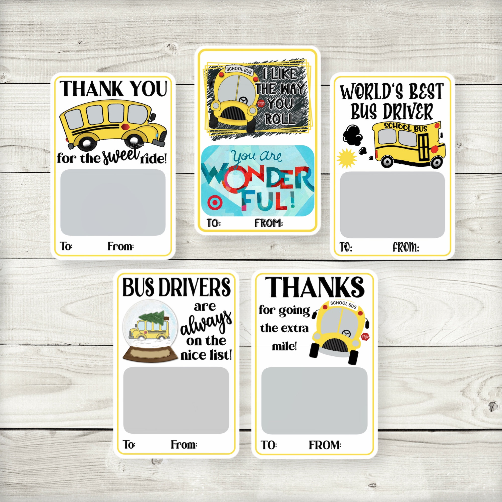 Bus Appreciation Gift Card Holders - Etsy