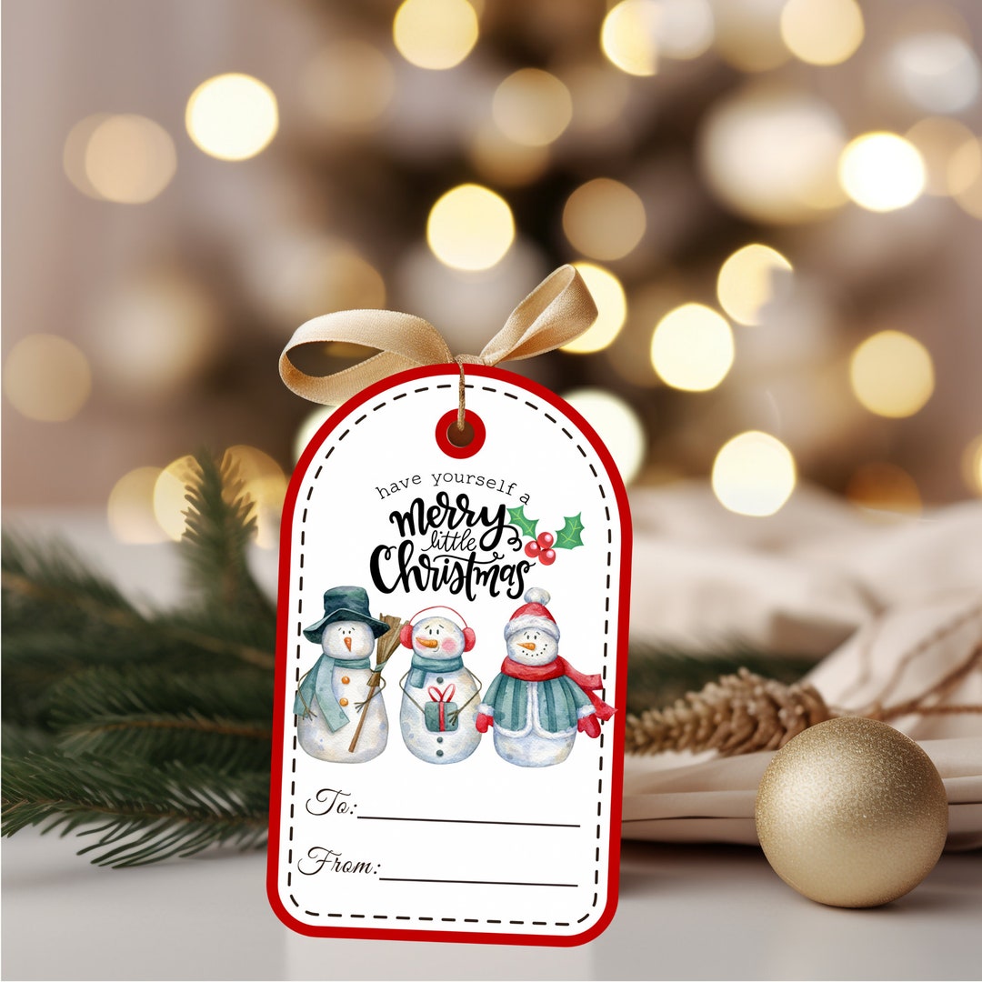 Snowman Trio Christmas Gift Tag (set of 6), Cute Snowmen Christmas Gift ...